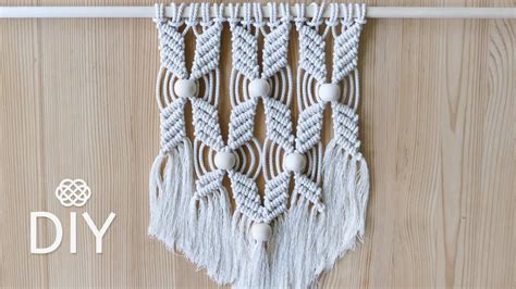 Easy Macrame Wall Hanging Flower Pattern With Beads Diy Youtube