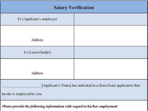 Salary Verification Form Editable Pdf Forms