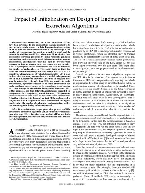 Pdf Impact Of Initialization On Design Of Endmember Extraction Algorithms