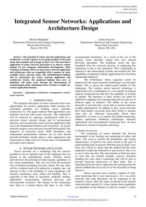 Pdf Integrated Sensor Networks Applications And Architecture Design Pdf Integrated Sensor Networks Applications And Architecture Design