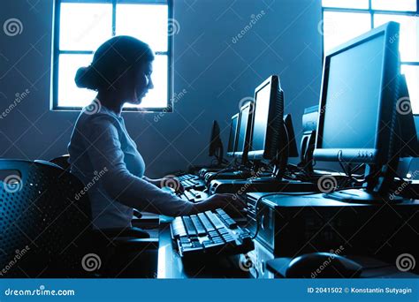 Babe In Computer Lab Stock Photo Image Of Knowledge 2041502