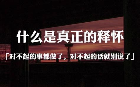 “对不起的事都做了，对不起的话就别说了。”释怀的句子 哔哩哔哩