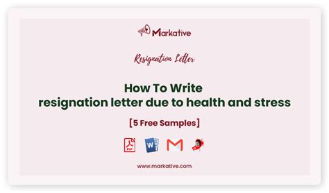 How To Write Perfect Resignation Letter Due To Health And Stress [5 Templates] Markative