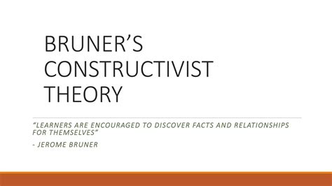 Solution Bruner S Constructivist Theory Studypool