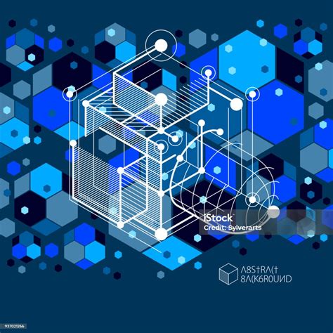 기계 제도 진한 파란색 3d 큐브 및 기하학적 요소 엔지니어링 드로잉 벡터 공학 기술 벽지 넓어짐으로 만든 0명에 대한 스톡 벡터 아트 및 기타 이미지 Istock