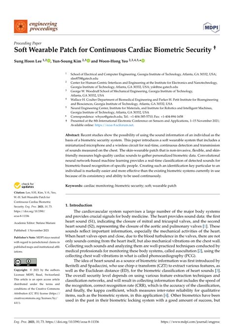 Pdf Soft Wearable Patch For Continuous Cardiac Biometric Security
