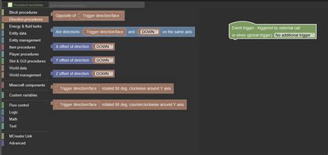 MCreator 2021 1 Will Add A New Direction Procedures Procedure Block Section With Some New