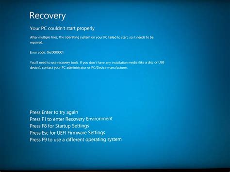 need to create recovery drive on a failed attempt to update to windows