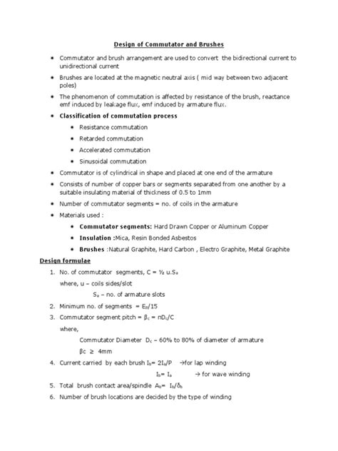 Commutator Design Pdf