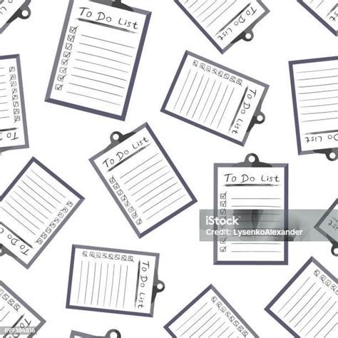 할 손으로 그린 텍스트 완벽 한 패턴 배경과 아이콘 나열 합니다 비즈니스 평면 벡터 일러스트입니다 검사 목록 작업 목록 기호 패턴 검사 보기에 대한 스톡 벡터 아트 및 기타