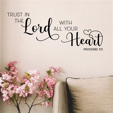 Wall Decal Trust In The Lord With All Your Heart Vinyl Etsy