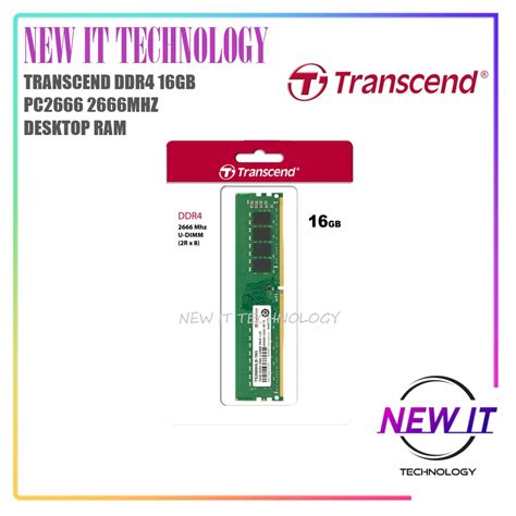Transcend Ddr4 16gb Pc2666 2666mhz Desktop Ram Jm2666hlb 16g Shopee Malaysia