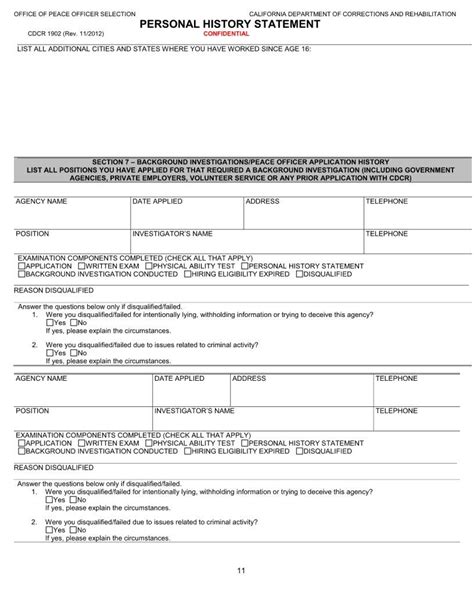 Cdcr Personal History Form ≡ Fill Out Printable Pdf Forms Online