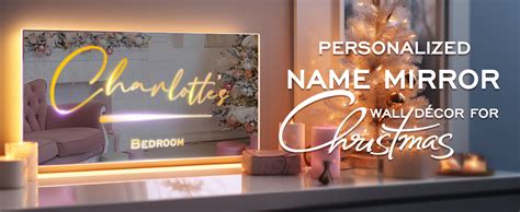 Veelu Personalized Name Mirror Custom Light Up Mirror Led Light Customized Name
