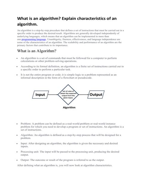 Algorithms And Python Basics Definitions Characteristics And Features