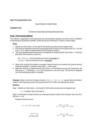 Numericals Midterm EXAM Numerical Methods Studocu