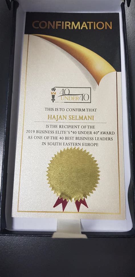 Hajan Selmani On Linkedin Business Leaders Leadership 40under40