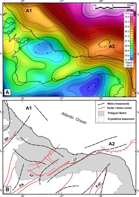 Depths To Crustmantle Interface Derived From 3 D Modeling Of Regional Download Scientific