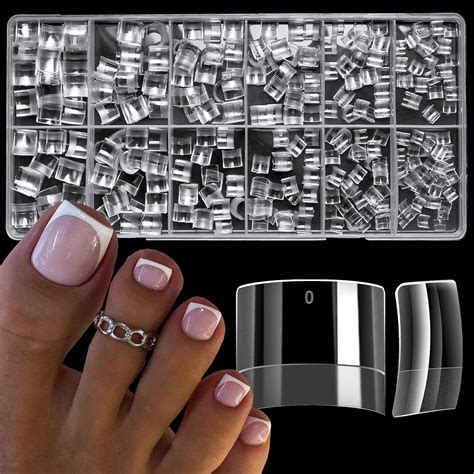 Loveourhome 600pc Clear Fake Toenails Gel Toe Nail Tips