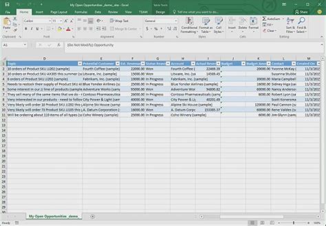 Microsoft Excel Crm Template — Db