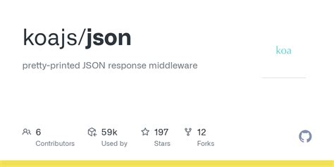GitHub Koajs Json Pretty Printed JSON Response Middleware