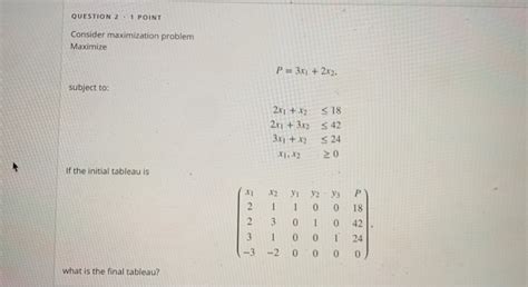 Solved Question 11 Point Rewrite The Following Linear