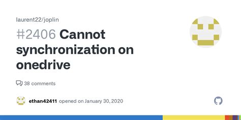 Cannot Synchronization On Onedrive · Issue 2406 · Laurent22joplin · Github