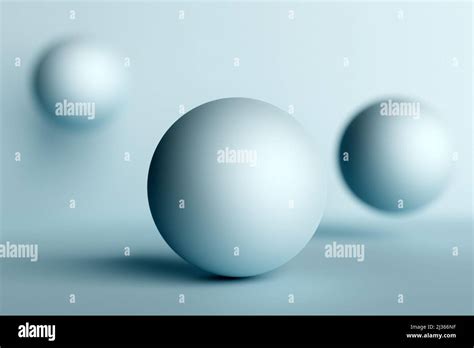 3d Rendering White Inflatable Balls Close Up Of Geometric Figure