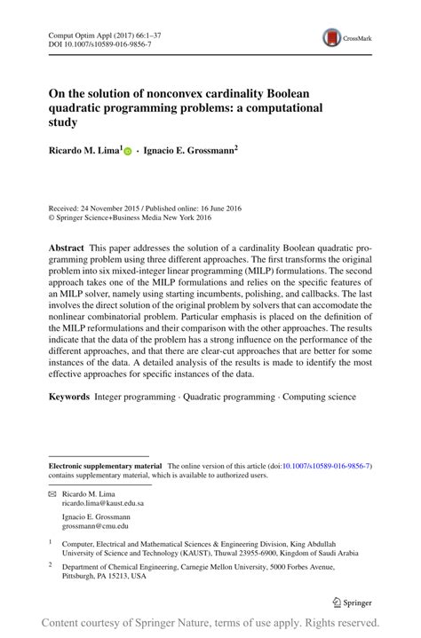 On The Solution Of Nonconvex Cardinality Boolean Quadratic Programming Problems A Computational