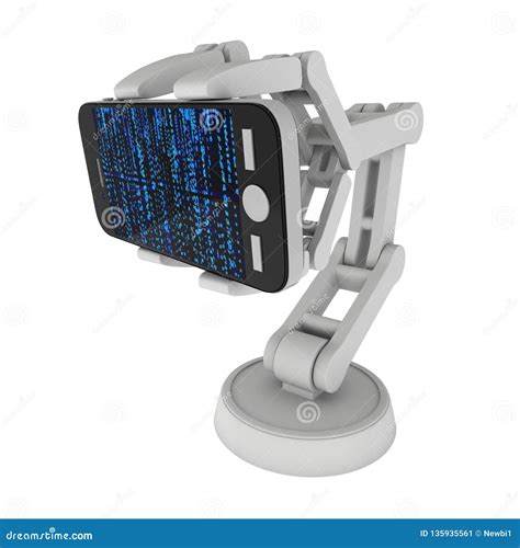Robotic Arm With Binary Code 3d Stock Illustration Illustration Of