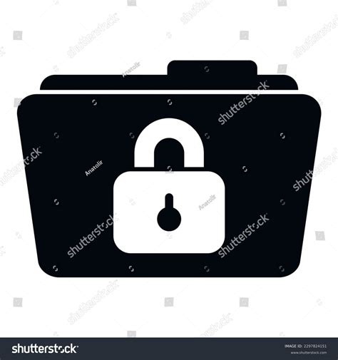 Lock Folder Icon Simple Vector Cipher Stock Vector Royalty Free Shutterstock