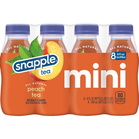 Snapple Peach Tea Mini 8 Pk Bottles Shop Tea At H E B
