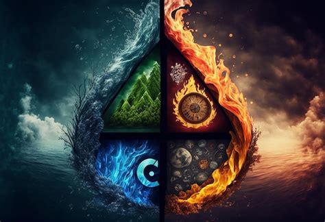 Fondo De Pantalla Con El Símbolo De Los Cuatro Elementos Los Cuatro