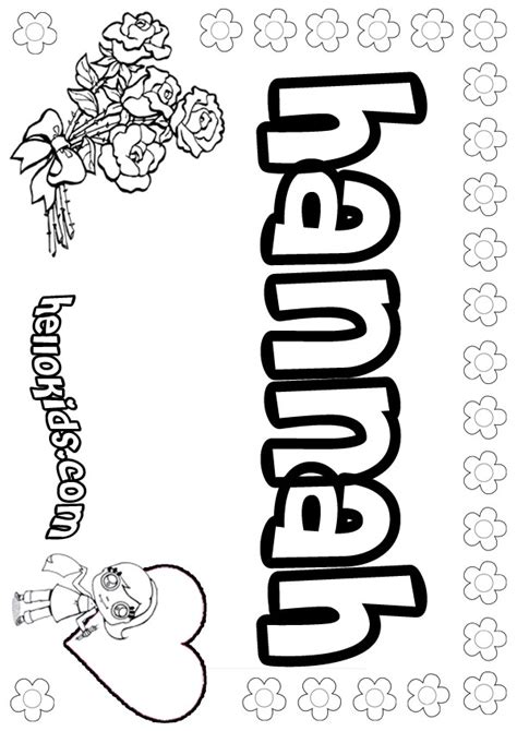 Hannah Coloring Pages