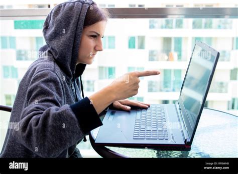 Woman Hacker Programmer Is Working On Computer In Cyber Security Center