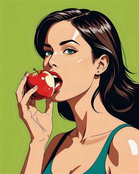 Woman With An Apple Eve And The Apple Of Temptation Stock Illustration Illustration Of Face