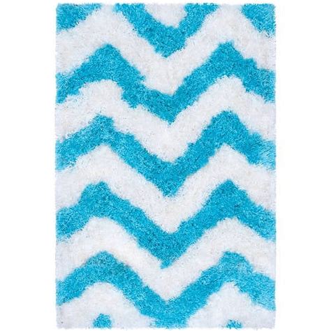 Safavieh Barcelona Carmella Chevron Stripes Shag Area Rug Ivoryblue