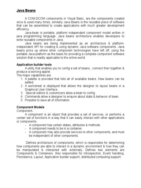 java beans explained in detail pdf enterprise java beans