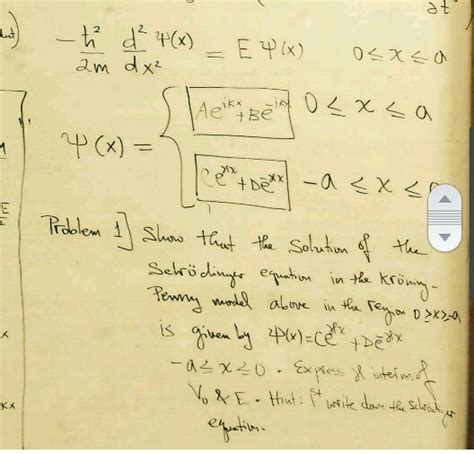 Show That The Solution Of The Schrodinger Equation In
