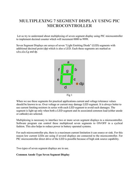 Multiplexing 7 Segment Display Using Pic Microcontroller