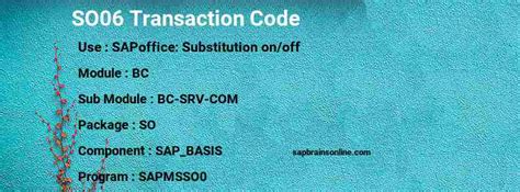 SO SAP Tcode For SAPoffice Substitution On Off