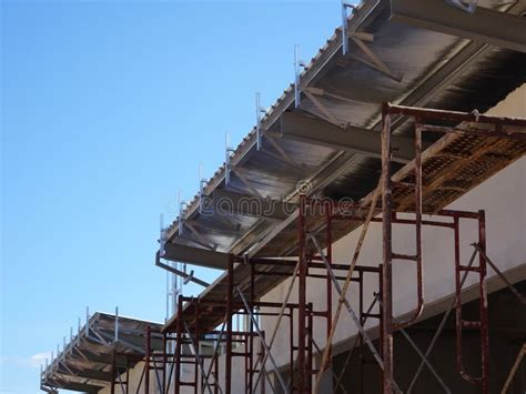 Installation Of The Aluminum Cladding Frame At The End Of The Roof Is