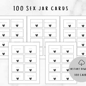 Jar Of Desire Sex Jar Cards For Couples Intimacy Game Printable Sex Jar Idea Cards To
