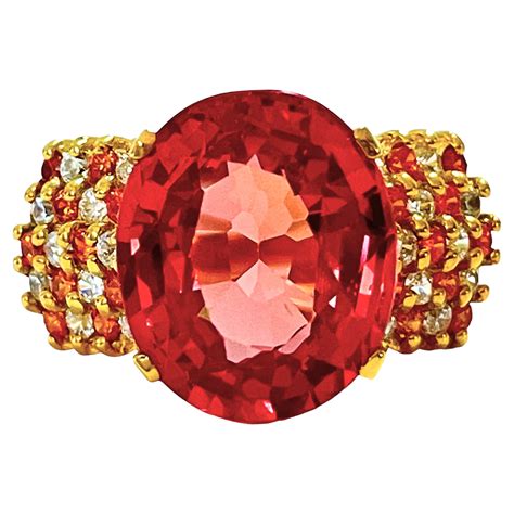 New African If 104ct Pink Orange Padparadscha And Sapphire Ygold