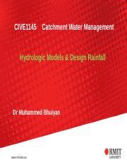 Design Rainfall Models For Catchment Water Management Course Hero