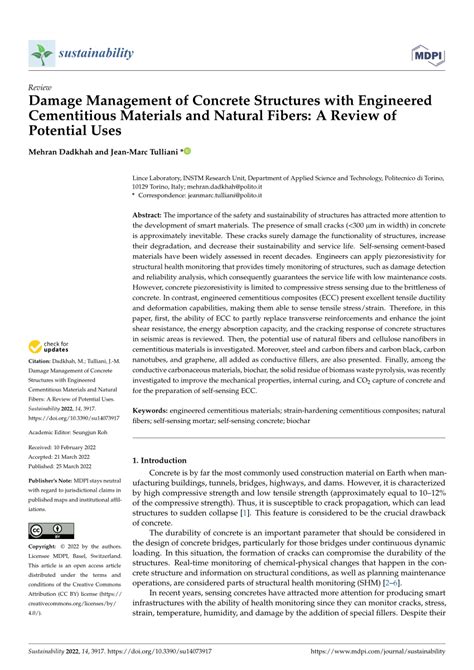 PDF Damage Management Of Concrete Structures With Engineered
