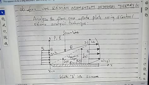 From Von Kármán Momentum Integral Theory Analyze The Flow Over A Flat Pl