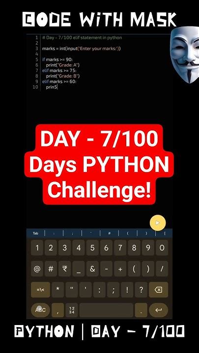 Day 7100 Elif Statement Python Challenge Youtube