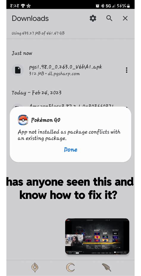 app won t install due to package error r pgsharp