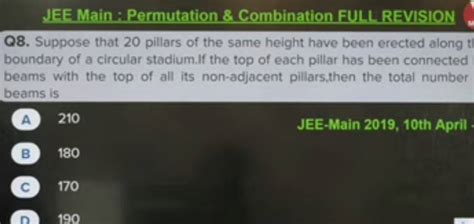 jee main permutation and combination full revisionq8 suppose that 20